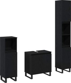 Sada koupelnového nábytku 3 ks Černý dub 30 x 30 x 190 cm 3333100