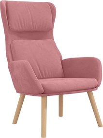 Relaxační křeslo růžové samet 341355