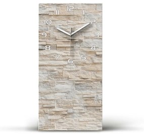 Wallmuralia Nástěnné skleněné hodiny Zděná zeď 30x60 cm