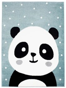 C.city Dětský kusový koberec panda malá modrý různé velikosti Rozměr: 140x200cm