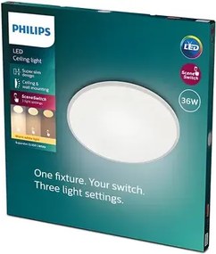 Philips SuperSlim CL550 bílá / Stropní svítidlo / LED / 36W / 2700K /