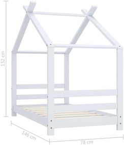 vidaXL Marketos Rám dětské postele bílý masivní borovice 70 x 140 cm