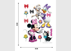 Dětská samolepka na zeď Disney Minnie a Daisy se Zvířátky | 65 x 85 cm | DDK1768