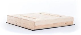 Sun Active Dřevěné uzavíratelné pískoviště s lavičkami Sunny, surové - 140 cm
