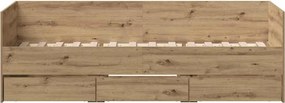 Daybed se zásuvkou Artisanový dub 90 x 200 cm Kompozitní dřevo 3333994