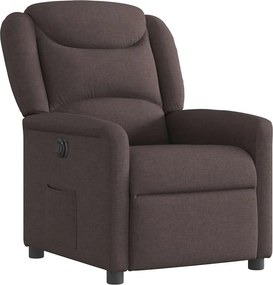 Elektrické polohovací křeslo tmavě hnědé textil 3303179
