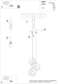 Závěsné svítidlo Tulos 3p, 3x bílé kovové stínítko