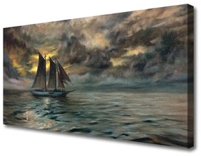 Obraz na plátně Moře Loďka Krajina 140x70 cm