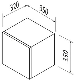 Sapho ESPACE skříňka 35x35x32cm, 1x dvířka, levá/pravá, dub stříbrný ESC730-1111