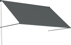 Outsunny ručně výsuvná markýza, nastavitelný sklon, 195 x 120 cm, hliník a polyester, tmavě šedá | Aosom