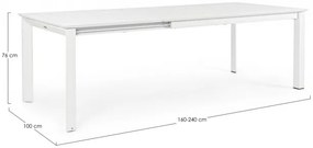 BIZZOTTO rozkládací zahradní stůl KONNOR 160/240x100 cm bílý 0662276