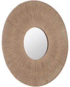 OnaDnes -20% Přírodní jutové kulaté závěsné zrcadlo Kave Home Damira Ø 60 cm