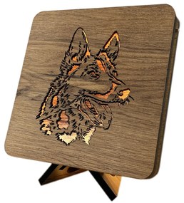 Li-Go "Německý ovčák" lampa 19x19cm provedení povrchu: černá s patinou