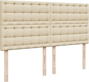 Box spring postel s matrací krémová 200x200 cm textil 3291406