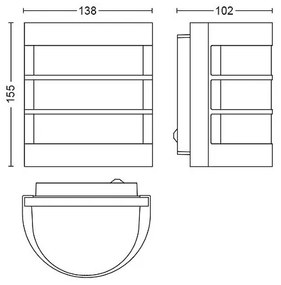 Philips 17479/93/PN - Venkovní nástěnné svítidlo 1xE27/60W/230V IP44 antracit