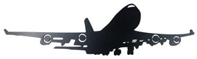 Dřevěná dekorace Letadlo B 747 černá (67 x 18 cm) - Kvalitní samolepky.cz