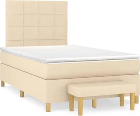 Box spring postel s matrací krémová 120x190 cm textil 3270409
