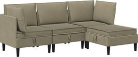 Sada nábytku do obývacího pokoje 4 ks Khaki Textil 3413795
