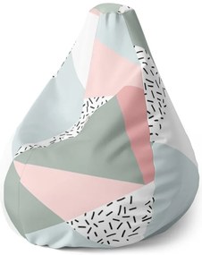Sedací vak Pear obrazce v něžných barvách - dětský, barevná