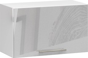 Závěsná kuchyňská skříňka Olivia W60OK bílá/metalický lesk