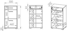 Úzký botník RUAN - světlý dub sonoma