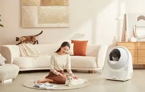 Catlink Pro-X Luxury Version bílá / Inteligentní samočisticí kočičí to