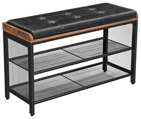 Stylový botník na boty s dřevěným sedákem LOFT