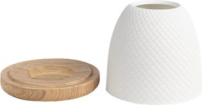 Bílý porcelánový svícen na čajovou svíčku - Ø 9*10 cm