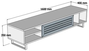 Hnědo-šedý TV stolek Safir