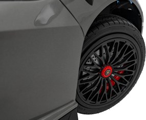 Ramiz Elektrické auto Lamborghini Aventador SV pro 2 děti Šedé + Bezkartáčový motor + Nafukovací kola + LED audio