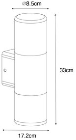 Moderní venkovní nástěnné svítidlo černé 2-světlo IP44 - Odense