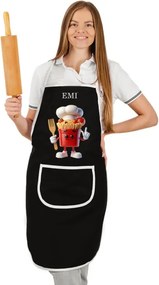 Kuchyňská zástěra Pasta EMI, černá