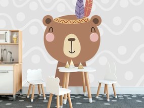 Samolepící tapeta roztomilý medvídek s peříčky - 450x300 cm
