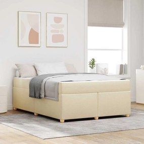 Rám postele s matrací Krémová 160 x 200 cm textil 3399368