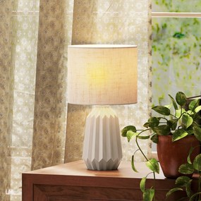 HOMCOM Stolní lampa, lampička na stůl, noční lampička s lněným stínidlem, kolébkový spínač, lampička na psací stůl, 22 x 39 cm, béžová
