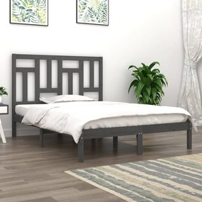 Rám postele šedý masivní borovice 140 x 190 cm,  3104525