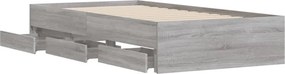 Rám postele se zásuvkami šedý sonoma 90x190 cm kompozitní dřevo 3207327