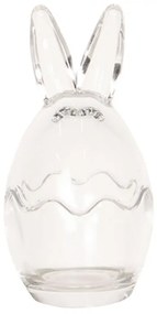 Skleněná dóza s víkem vajíčko s oušky – 6x12 cm