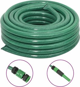 Zahradní hadice se sadou koncovek zelená 0,75" 30 m PVC 154382
