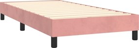 vidaXL Box spring postel s matrací a LED 90x200 cm samet [3134266] Barva: Tmavě moddrá