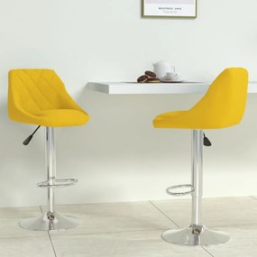 Barové židle 2 ks hořčicově žluté samet,  335312