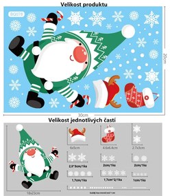 Vánoční samolepky na okna - Santa Claus - různé motivy na výběr Varianta: Varianta 1