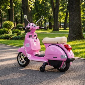 AIYAPLAY dětská elektrická Vespa PX150, Li-ion baterie, růžová