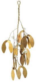 IB LAURSEN Závěsné kovové jmelí White Beads 30 cm, zlatá barva, kov