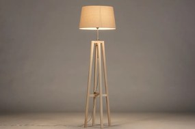 Stojací designová lampa Paola Beige and Natur Wood