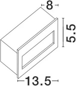 NV 726406 Venkovní zapuštěné svítidlo do zdi KRYPTON tmavě šedý hliník LED 3W 3000K 220-240V 17st. IP54 - NOVA LUCE