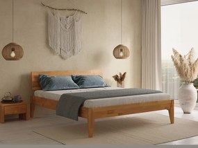 Vysoká postel z bukového dřeva 140x200 cm Badajoz skandinávské