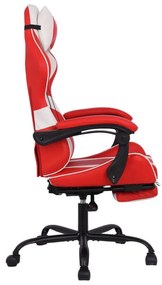 Dalenor Herní židle Game, syntetická kůže, červená / bílá
