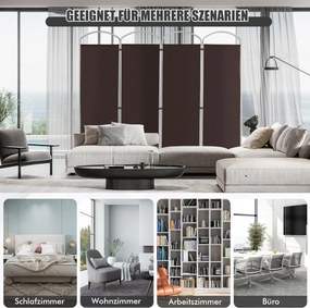 Costway Skládací 4panelový rozdělovač pro domácnost 221 x 51 x 188
