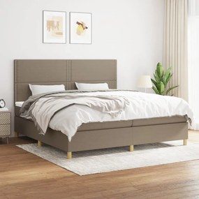 Box spring postel s matrací taupe 200x200 cm textil 3142285